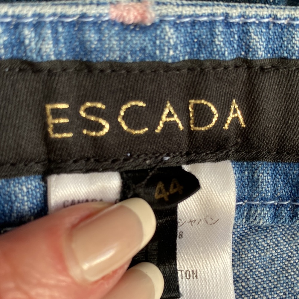 Escada Pink Logo Cotton Stretch Light Pink Stitching … - Gem